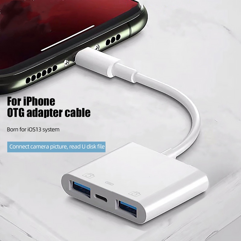 Accezz OTG อะแดปเตอร์สําหรับ iOS 13 14 15 แสงไปยังขั้วต่อ USB พร้อมพอร์ตชาร์จสําหรับ U Disk ...