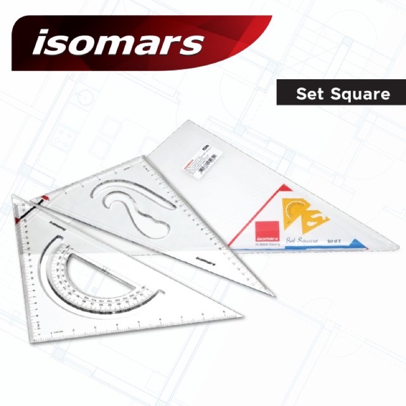 ไม้ฉากสามเหลี่ยม ISOMARS (Set Square Student 45/60 degree) | Shopee ...