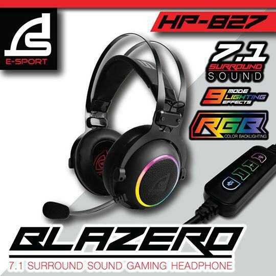 หูฟังเกมมิ่ง หูฟัง SIGNO HEADSET HP-827 มีไฟปรับได้ งานดี BLAZERO [7.1 ...