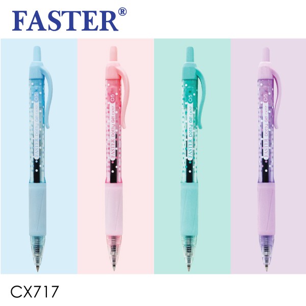 [CX717] Faster ปากกาเจล ด๊อทตี้ 0.5 มม หมึกน้ำเงิน กล่อง 12 แท่ง ...