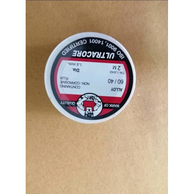 0000054 ลวดเชื่อม ตะกั่ว บัดกรี แบบม้วน ขนาดเส้น ผ่าศูนย์กลาง1.2 มม Ultracore Alloy 60/40 ...