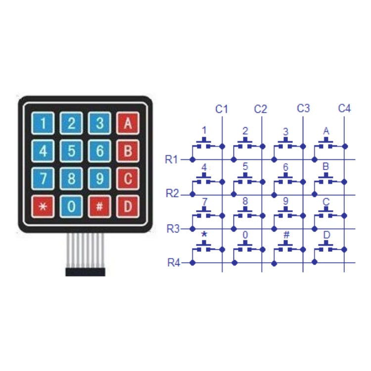 Matrix Keypad 4x4 Arduino คีย์แพด ปุ่มกด สินค้าพร้อมส่งในไทย