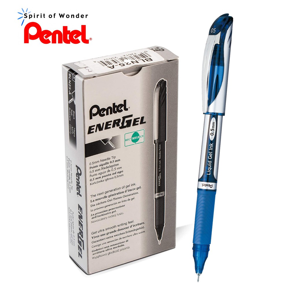 PENTEL ปากกาหมึกเจล เพนเทล รุ่น Energel Deluxe CAP 0.5mm BLN55 (กล่อง 10 ด้าม) | Shopee Thailand