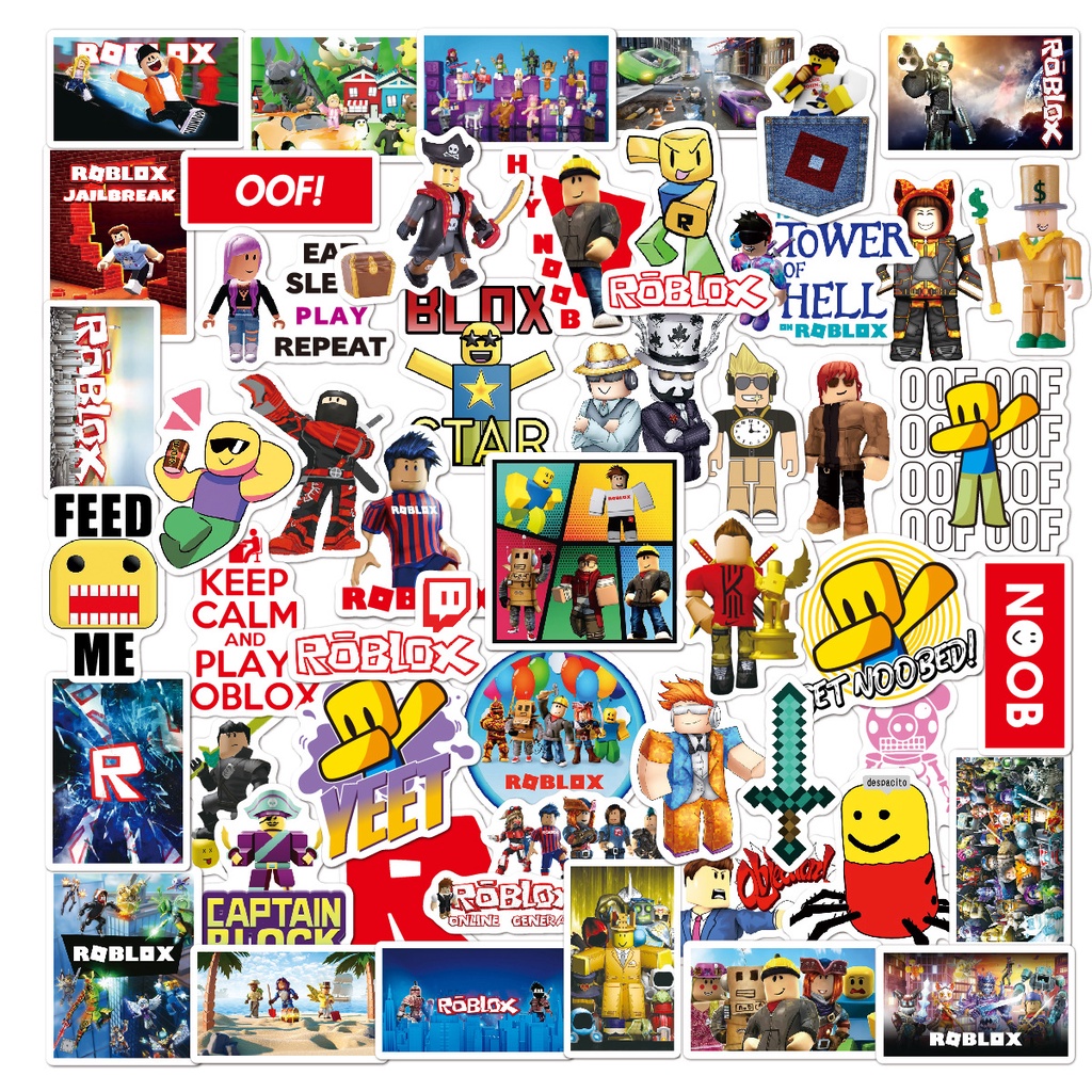 Roblox สติกเกอร์ PVC กันน้ํา ลายเกมเสมือนจริงออนไลน์ (2 แบบ) 50 ชิ้น ...