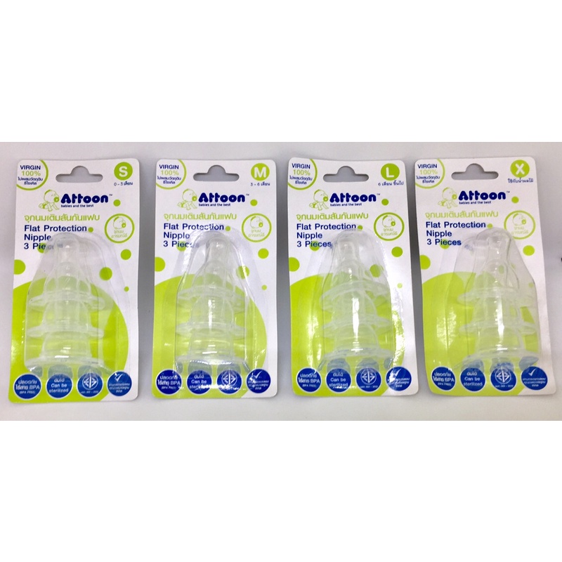 Attoon แอทตูน จุกนมเติมสันกันแฟบ S,M,L,X | Shopee Thailand