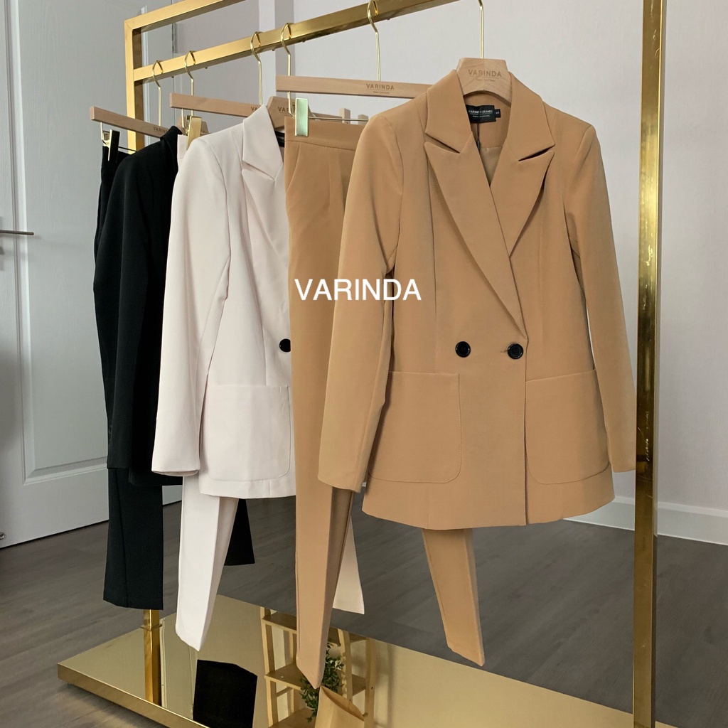 Set สูทงานสไตล์สาวเกาหลี เรียบหรู S-2XL Varinda Brand #C023 | Shopee ...