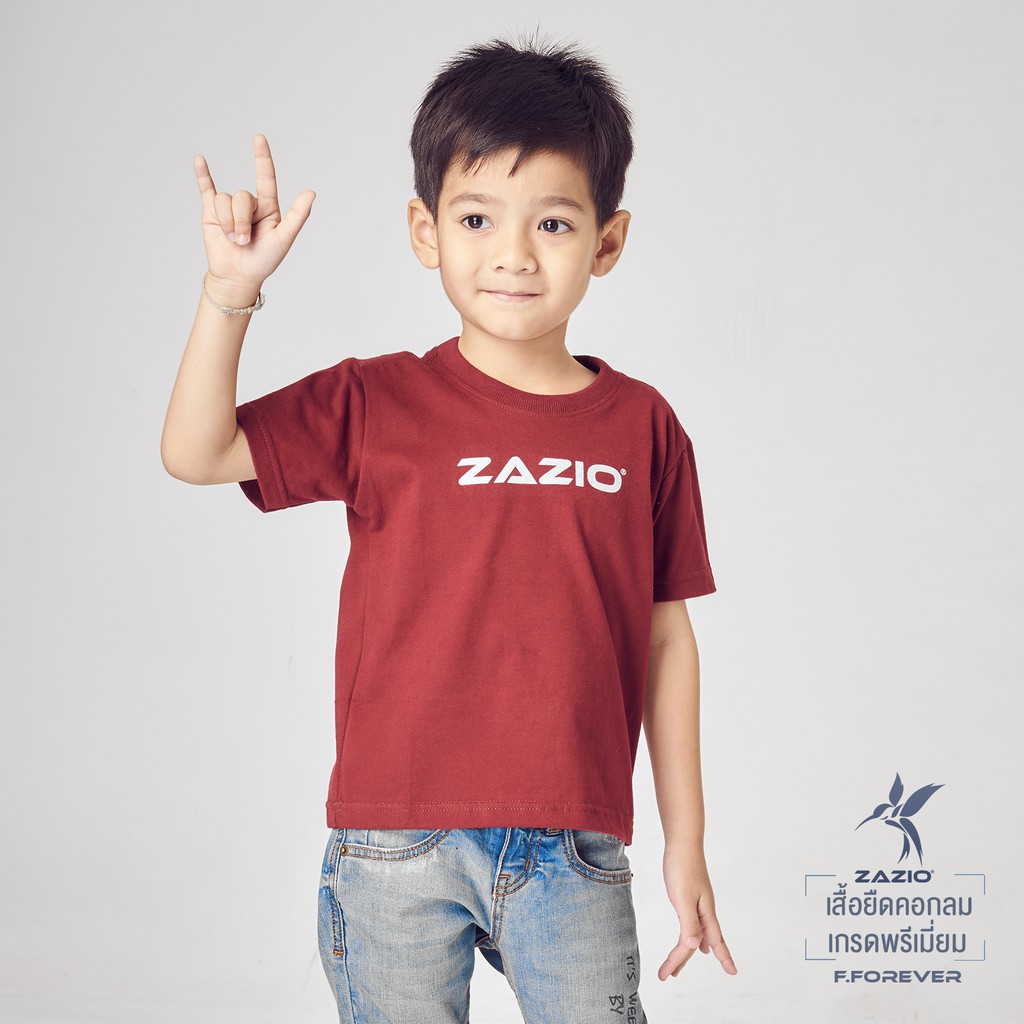 เสื้อยืดเด็ก เสื้อยืดคอกลมเด็ก เกรดพรีเมี่ยม ZAZIO สีแดง รุ่น F.Forever ...
