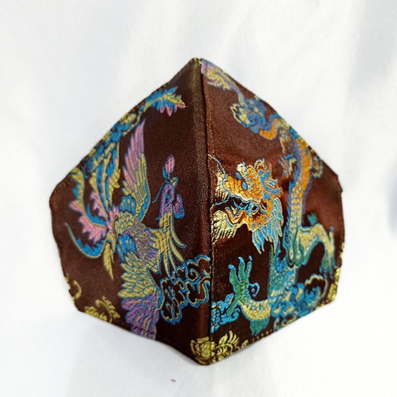 Oriental / Chinese Peacock Dragon Motif Mask Premium Cotton พร้อมกรองส ...