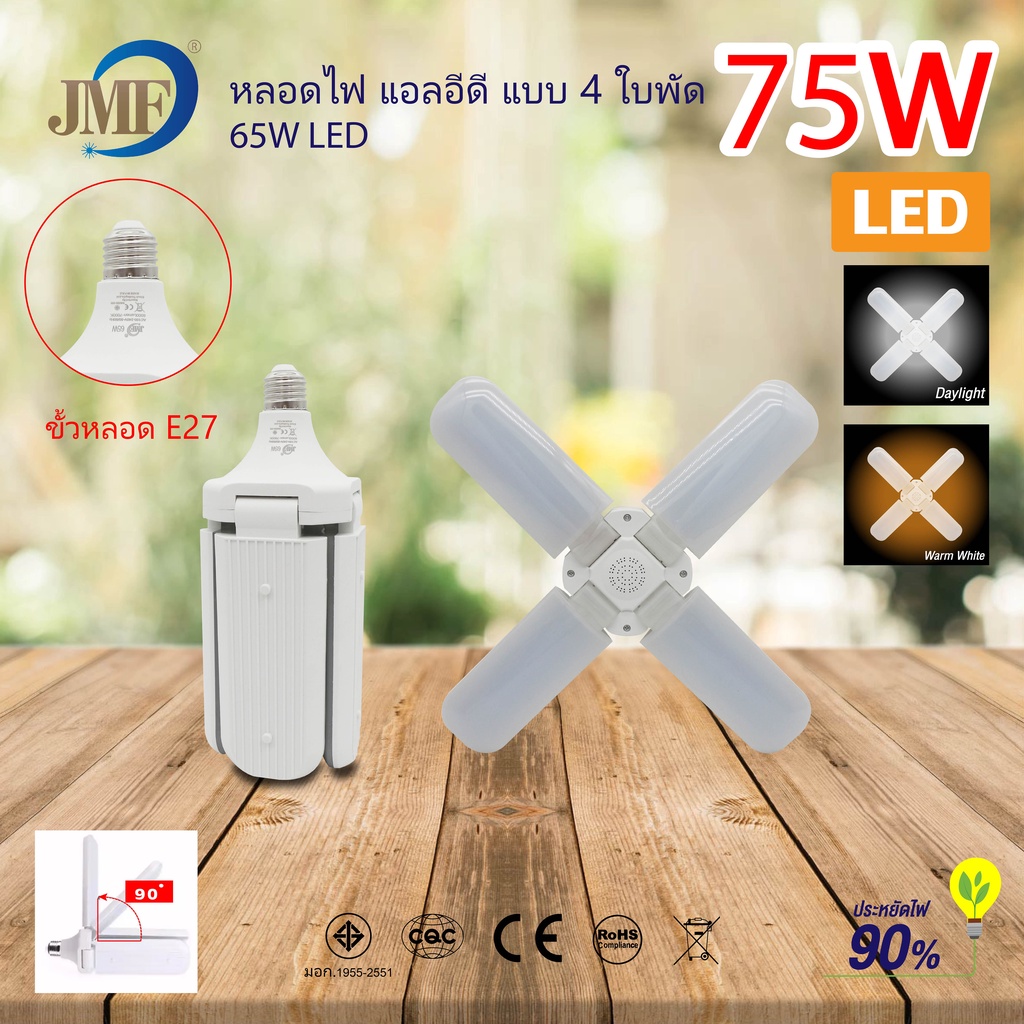 🔥พร้อมส่ง🔥 JMF หลอดไฟ LED หลอดไฟทรงใบพัด พับเก็บได้ ปรับมุมโคมไฟได้ ประหยัดพลังงานไฟ ไฟตลาดนัด ...