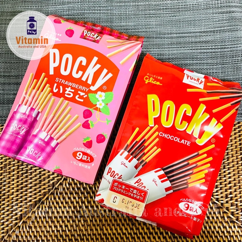 Pockyญี่ปุ่น รสสตอเบอร์รี่ ป๊อกกี้ญี่ปุ่น ป๊อกกี้นำเข้า ป๊อกกี้ช็อคโกแลต pocky chocolate ...