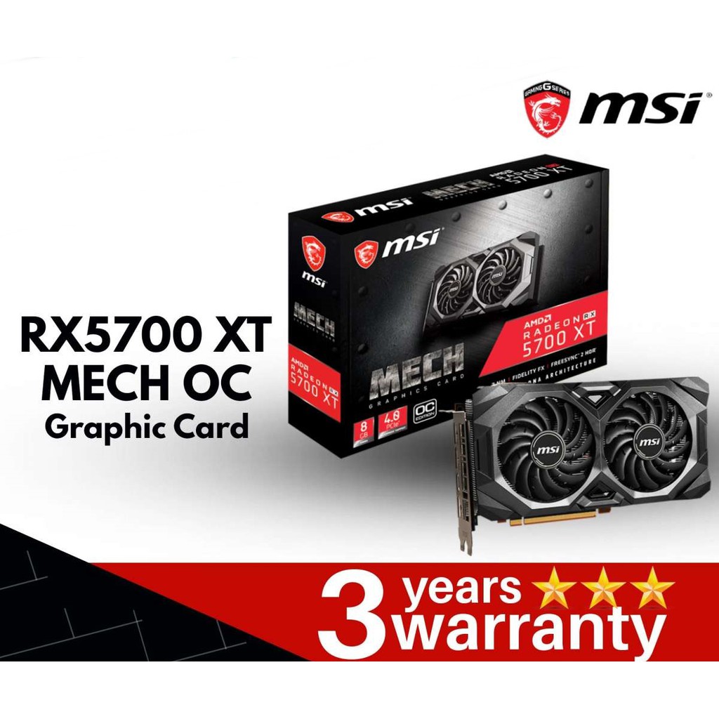 VGA (การ์ดแสดงผล) MSI RADEON RX 5700 XT MECH OC - 8GB GDDR6 Warranty 3 ...