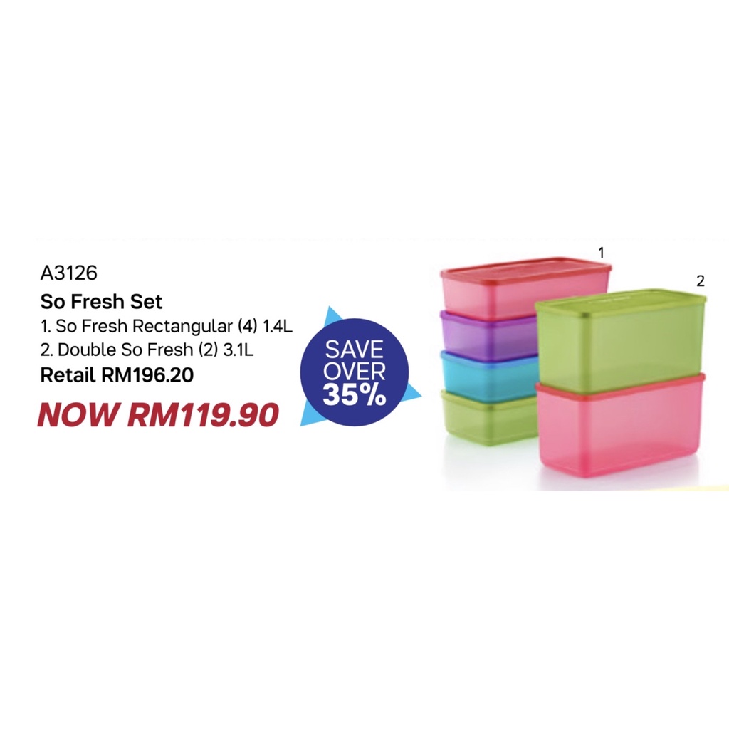 Tupperware กล่อง so fresh สำหรับใส่ผัก ผลไม้ในตู้เย็น เพื่อให้คงความสด ...