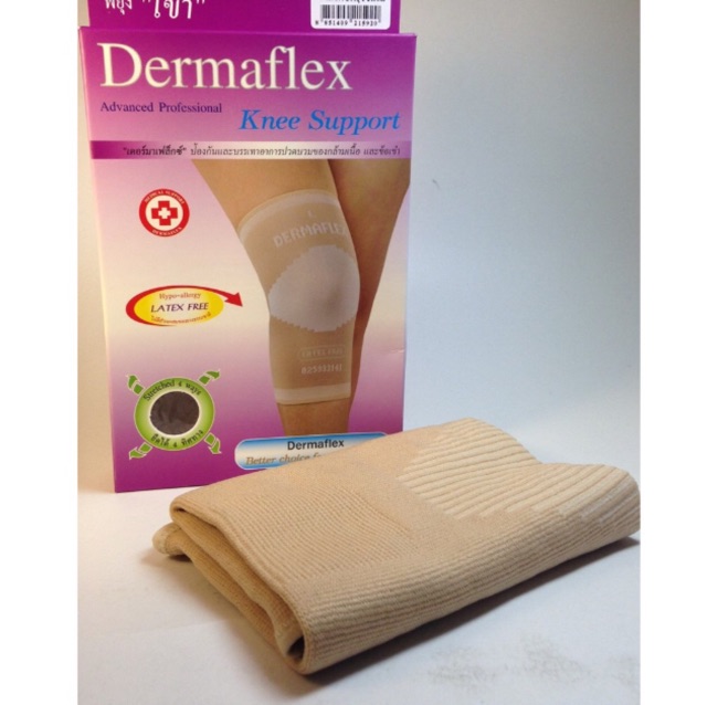 Dermaflex ผ้ารัดเข่า ผ้าสวมเข่า ผ้าพยุงเข่า (สีดำ/สีเนื้อ) 1ชิ้น/กล่อง ...