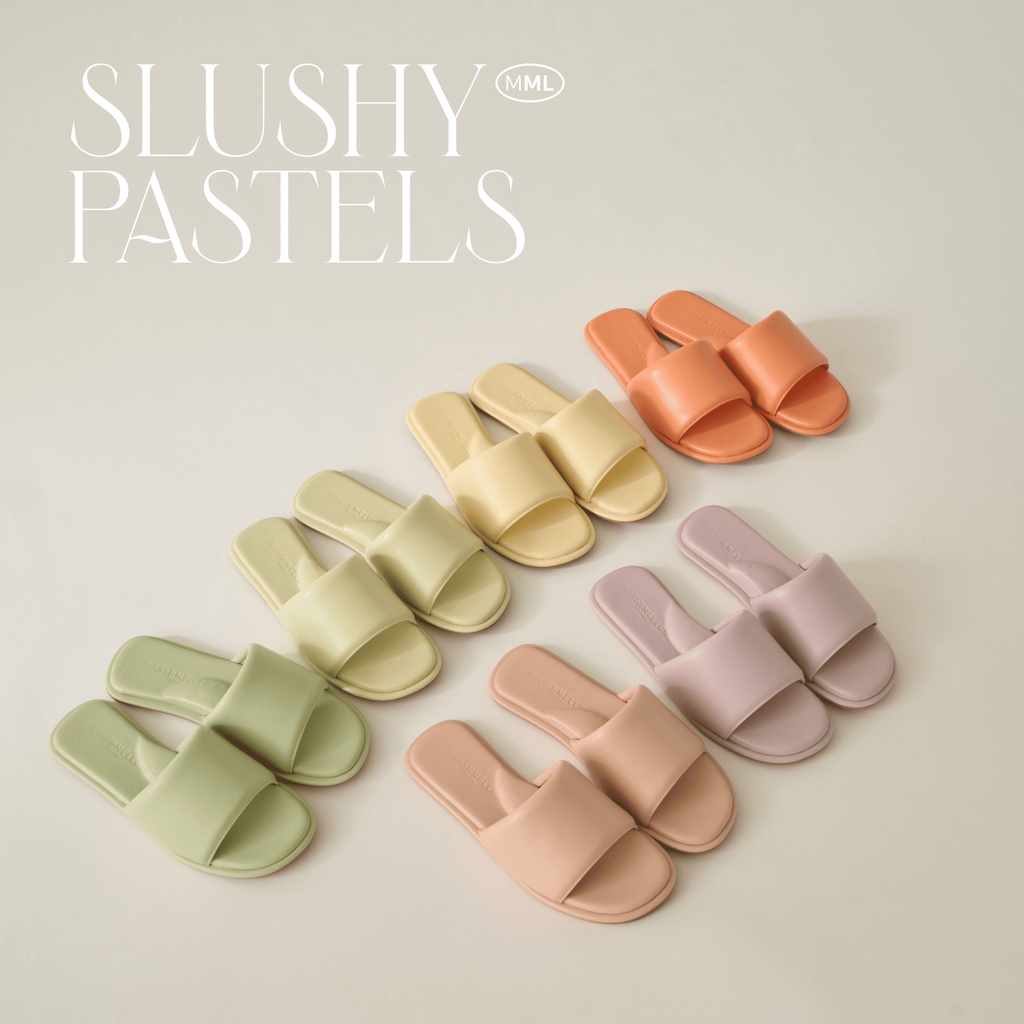 🔥SLUSHY PASTEL - MARSHMELLOW🔥 รองเท้าแตะสุขภาพ รองเท้าพื้นนิ่ม มีที่รับ ...