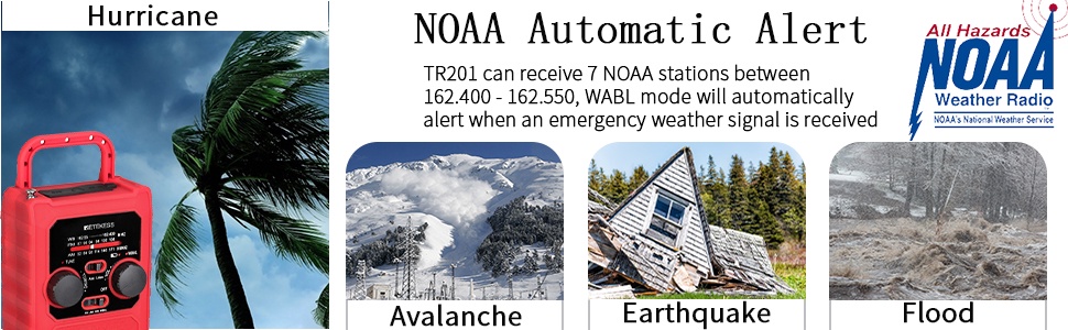 Retekess TR201 วิทยุฉุกเฉิน แบบไขลาน แบตเตอรี่ในตัว 5000mAh ชาร์จได้ ...