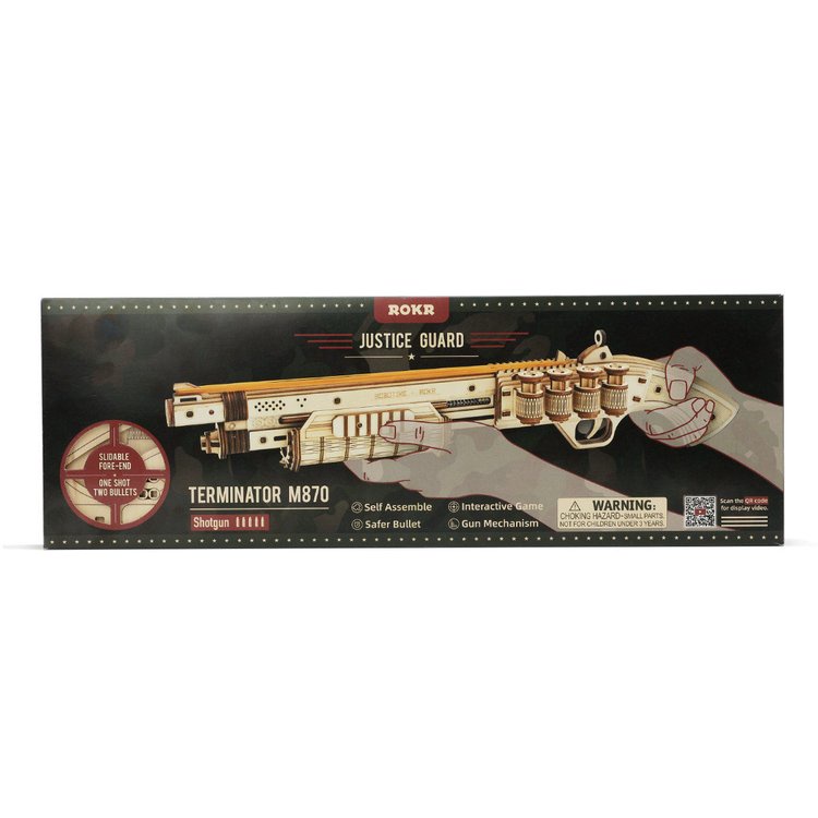 จิ๊กซอว์ไม้ ROKR Terminator M870 Gun Toy 3D Wooden Puzzle LQ501 >>พร้อมส่ง