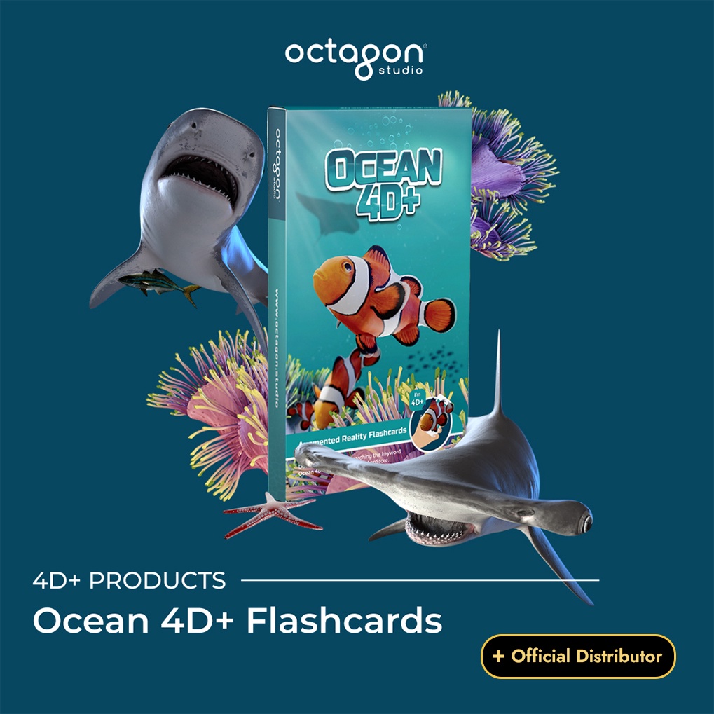 แฟลชการ์ด Ocean 4D+ Augmented Reality Octagon Studio สําหรับ 4+ ปี ...