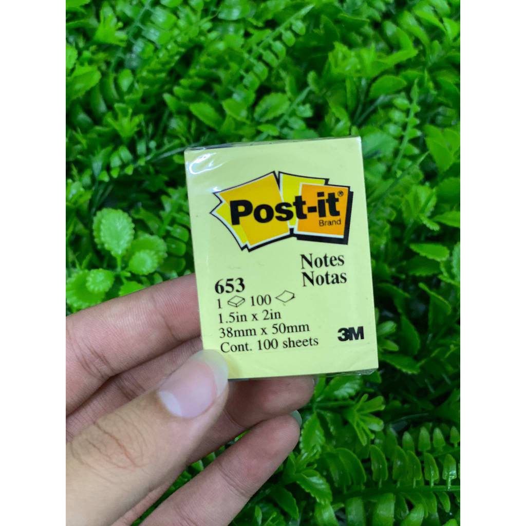 โพสต์อิทโน๊ต 3M No.653 ขนาด 1.5×2 นิ้ว โพสต์-อิท Post-it กระดาษโน๊ตมีกาว จำนวน 100 แผ่น/แพค ...