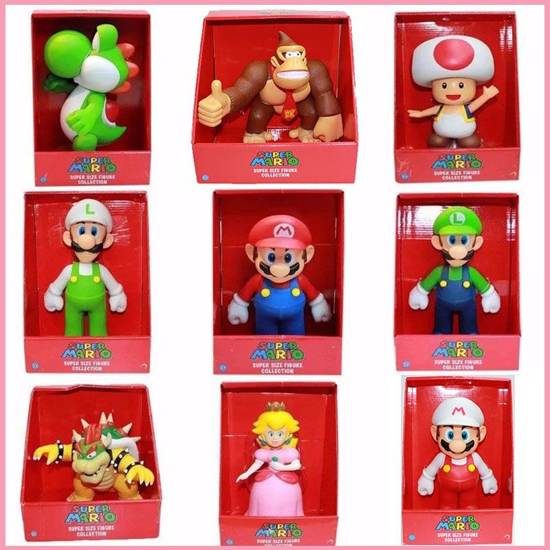 【Ready Stock】23cm High quality Super Mario Bros Action Figures Toys Big ...