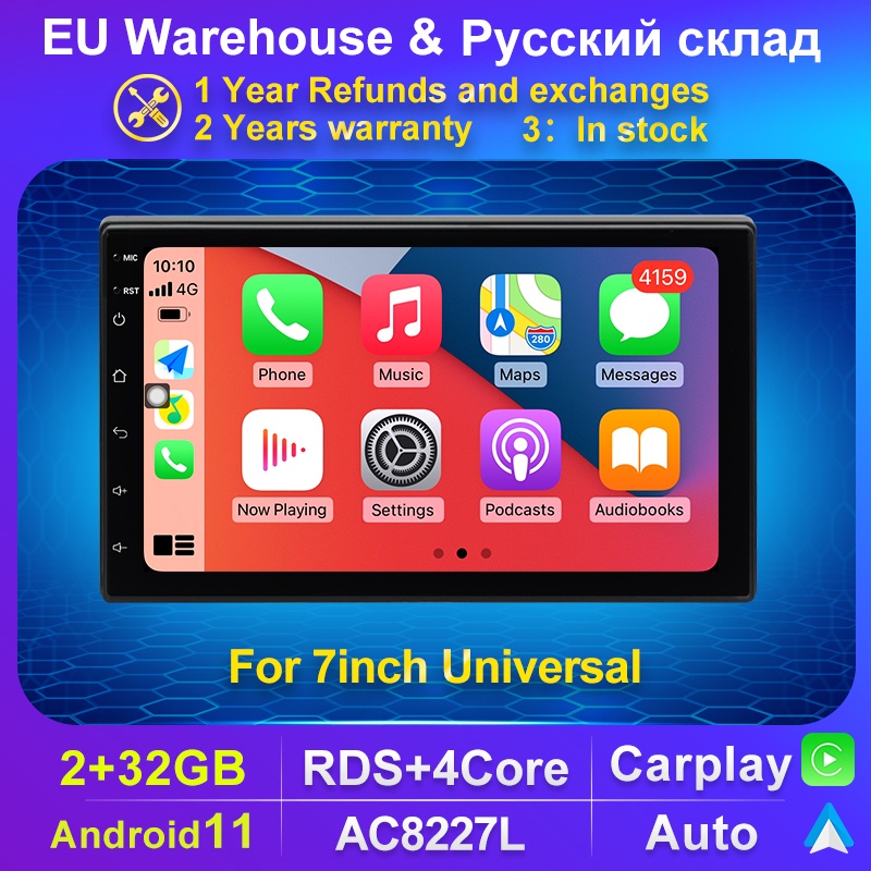 Car Radio Stereo 2 din Android Auto Carplay Universal 7" For Volkswagen Nissan Hyundai Kia ...