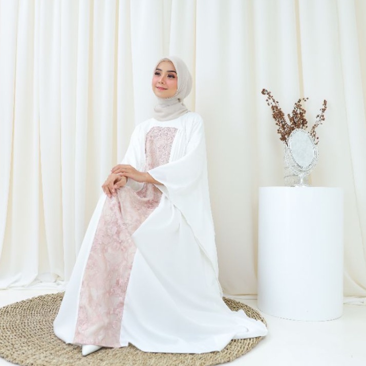 Caftan Meysa Manar Day สีขาว โอเวอร์ไซซ์ | Shopee Thailand