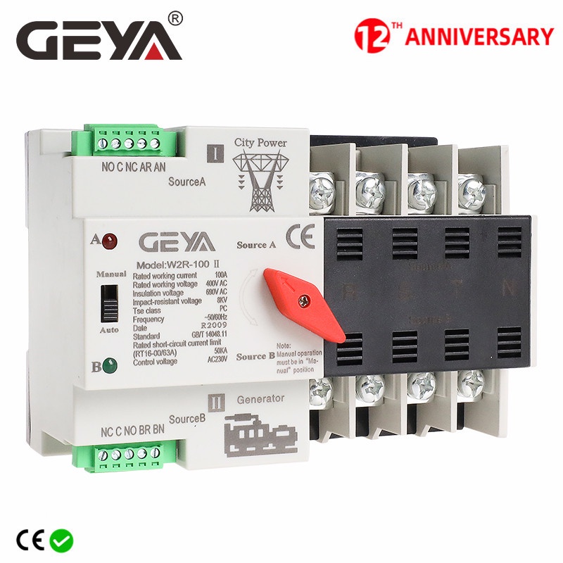 GEYA W2R Mini ATS 4P Automatic Transfer Switch Controller Electrical ...