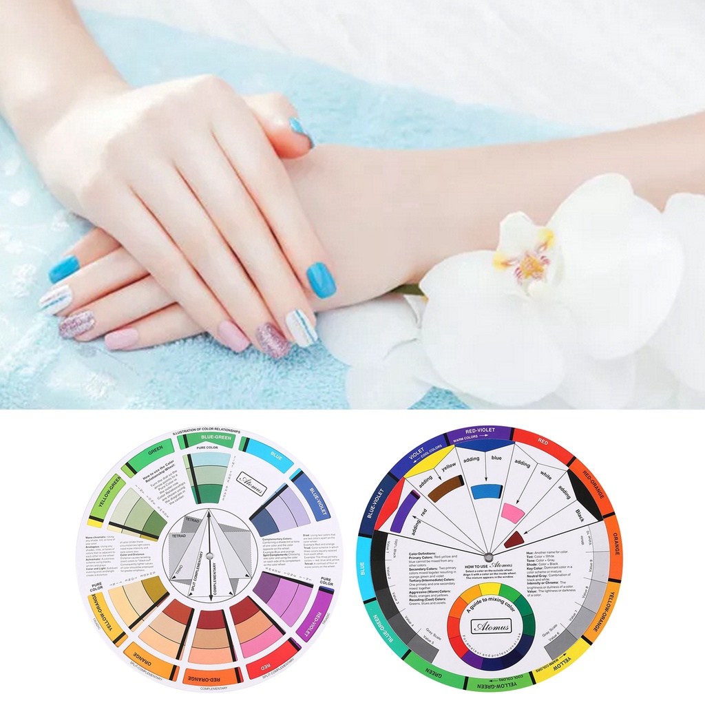 Paper Artists Color Wheel Mixing Guide 23.5cm Diameter Nail Color Wheel ...