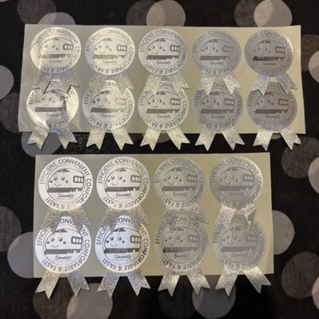 Shinkansen Sticker Label สีเงิน ติดกล่องหรือถุงของขวัญ น่ารักมากๆ ขายยก ...