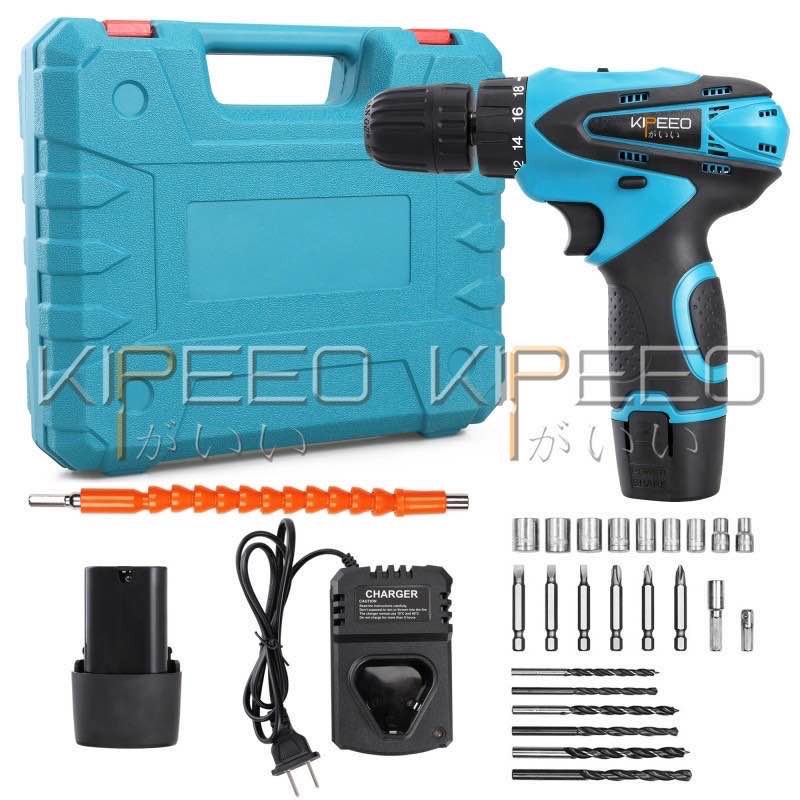 KIPEEOสว่านไขควงไฟฟ้า สว่านไร้สาย สว่าน ครัวเรือน36V 2 ระบบ ปรับสปีดได้ ...