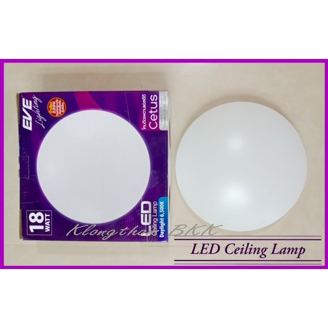 EVE LED Ceiling Lamp Cetus 18w Daylight โคมไฟเพดานหลอด LED 18w แสงขาว อุณหภูมิสี 6,500K | Shopee ...