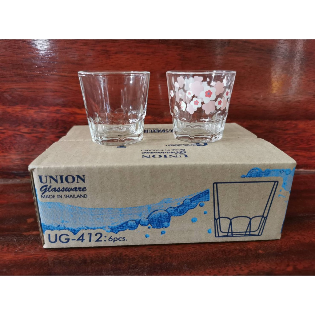 แก้วเป็ก 63ml UG-412 ใส/ลาย (6ใบ) | Shopee Thailand