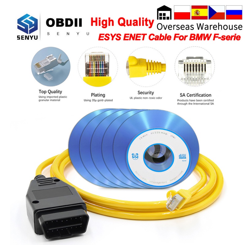 Esys ENET สายเคเบิล สําหรับ BMW F-serie Refresh Hidden Data E-SYS ICOM ...