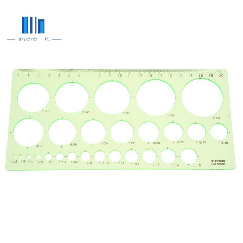 Green Plastic Students Rectangle Shape Drawing Circle Template Ruler ...