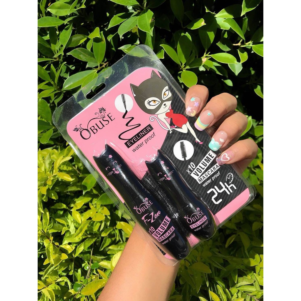 🐱Obuse Mascara & Eyeliner Water Proof มาสคาร่าแมวเหมียว มาพร้อมอายไลน์ ...