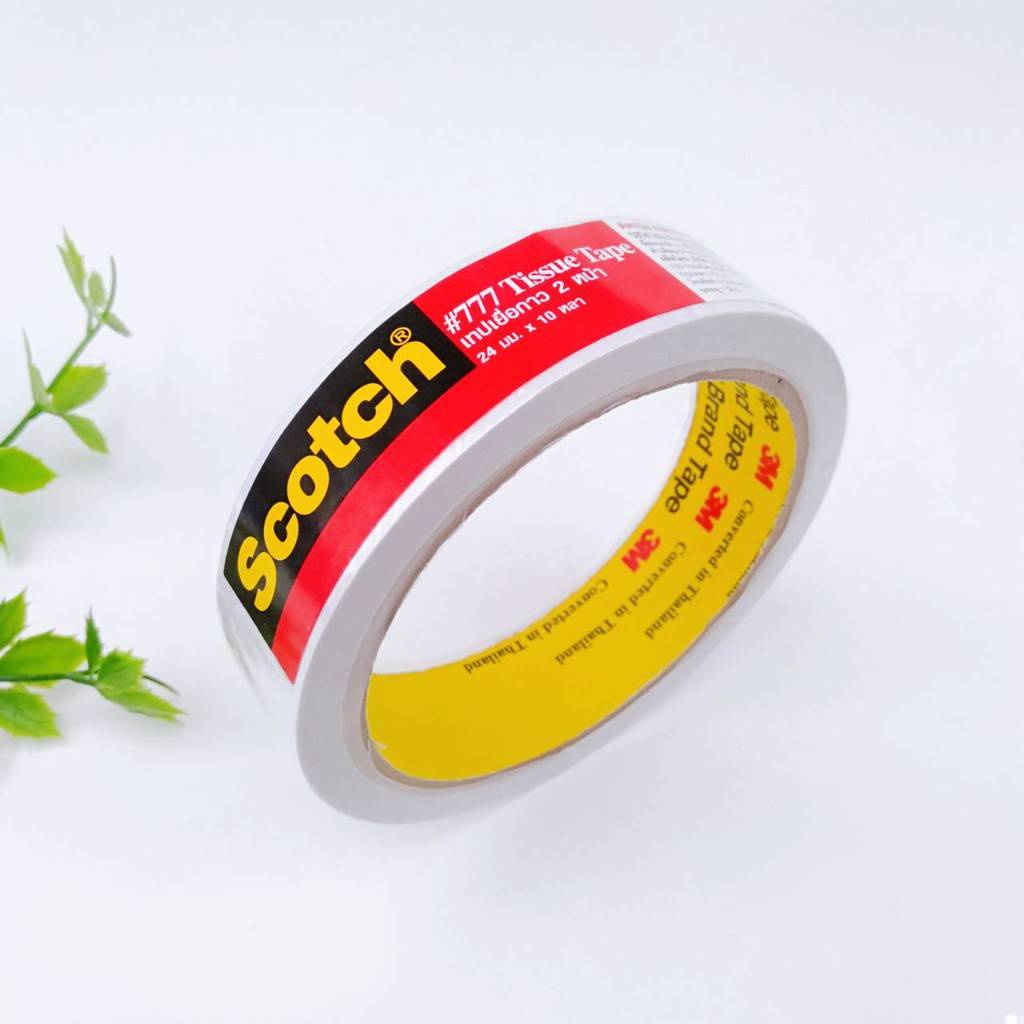 เทปเยื่อกาว2หน้า แกน3นิ้ว Scotch 3M #777 Tissue Tape (1ชิ้น) | Shopee ...