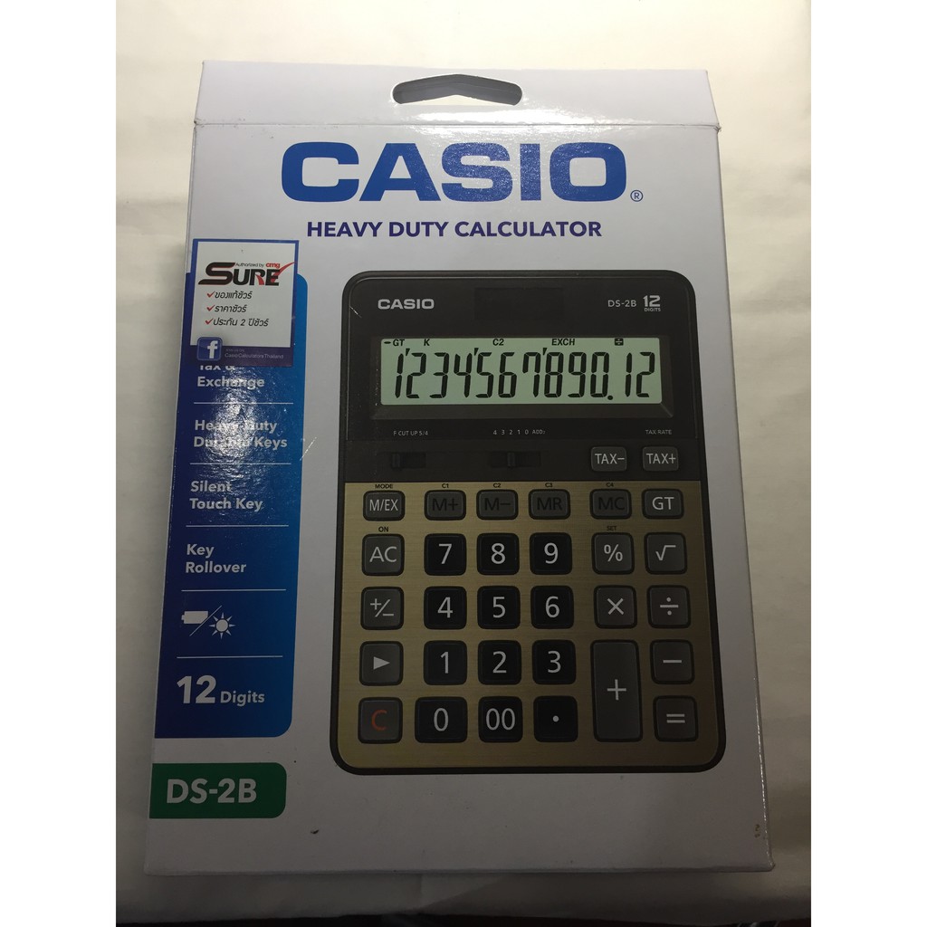 เครื่องคิดเลข Casio DS-2B-GD แท้ 100% เครื่องคิดเลข 12 หลัก | Shopee Thailand