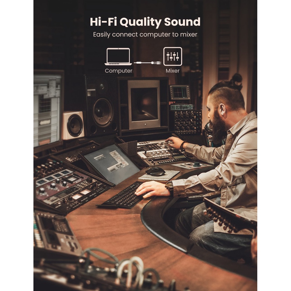 Ugreen รุ่น AV126 สายแปลง Jack 3.5mm TSR to Dual 6.35mm TS Adapter ...