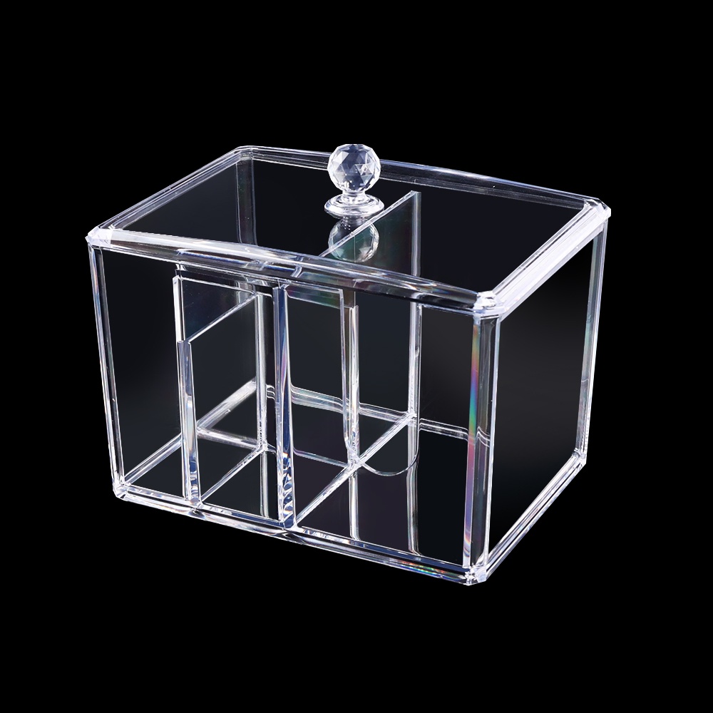 Transparent cotton pads Small objects Storage Box/ Desk Clamshell ...