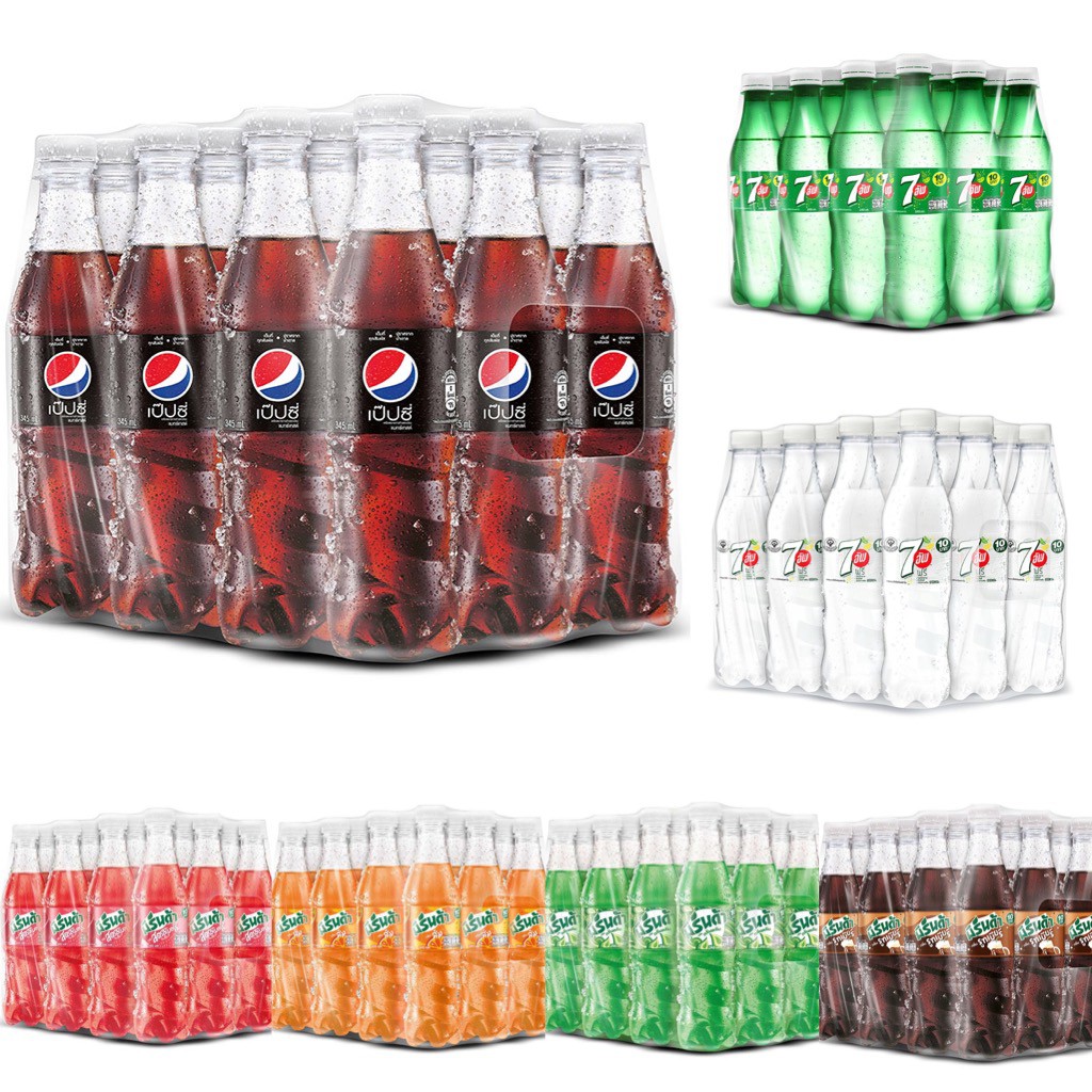 [แพ็ค 12] Pepsi Max, Mirinda, 7Up 345ML. เป๊ปซี่แม็กซ์ ไม่มีน้ำตาล, มิ ...