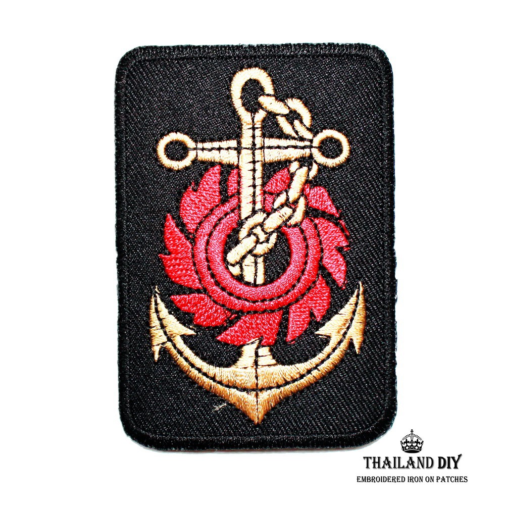 ตัวรีดติดเสื้อ งานปัก ราชนาวี ทหารเรือ กองทัพเรือไทย Royal Thai Navy WOP Patch DIY ตัวรีด อาร์ม ...