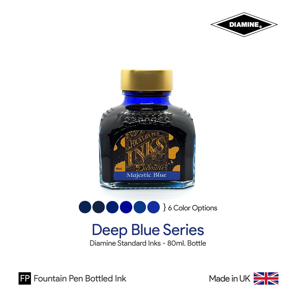 Diamine Deep Blue Ink Bottle 80ml - หมึกปากกาหมึกซึม ชุดสีน้ำเงินเข้ม ...