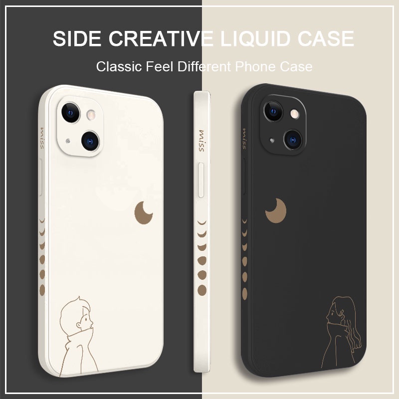 เคสโทรศัพท์มือถือ ซิลิโคน ลายดวงจันทร์ Twilight Miss มีลายด้านข้าง สําหรับ IPhone 13 12 Mini Pro ...