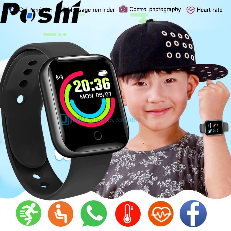 POSHI 2022 เด็กสมาร์ทนาฬิกาชายหญิงกีฬาเด็กSmartwatchดิจิตอลLedกันน้ํา ...