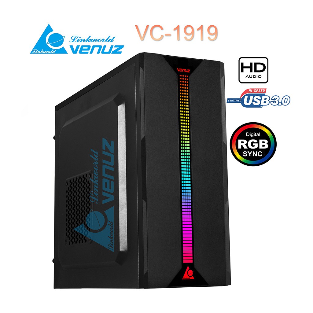 VENUZ ATX Computer Case VC 1919 with RGB LED lighting – Black | Shopee ...