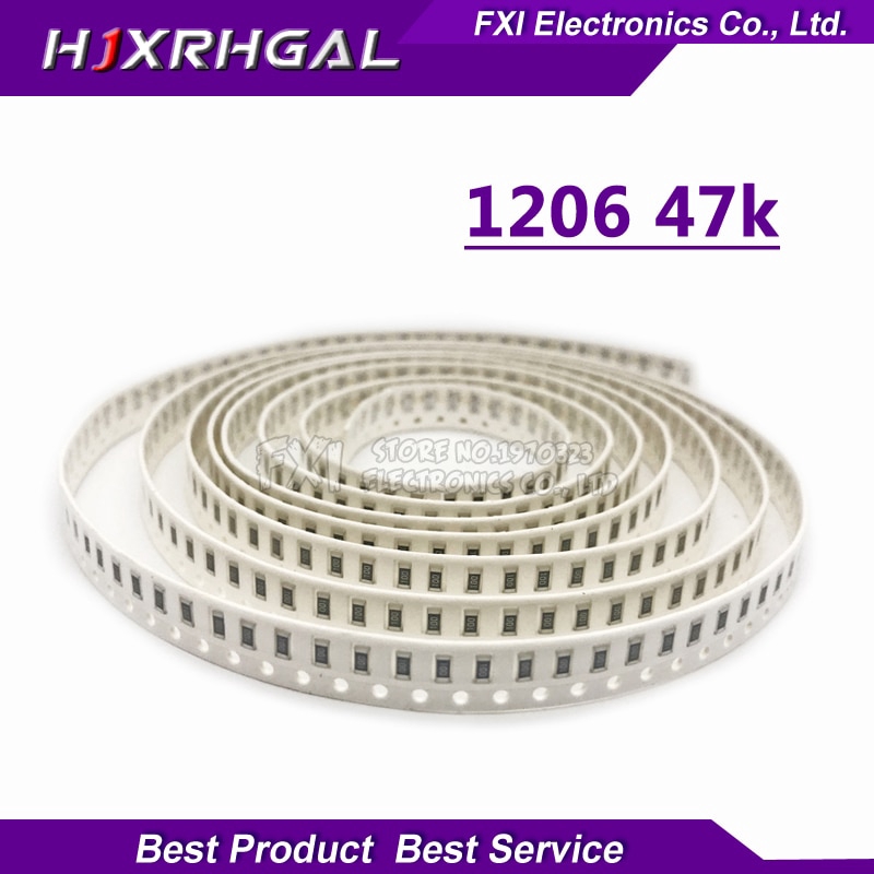 100PCS 1206 SMD Resistor 47K ohm chip resistor 0.25W 1/4W 473 new ...