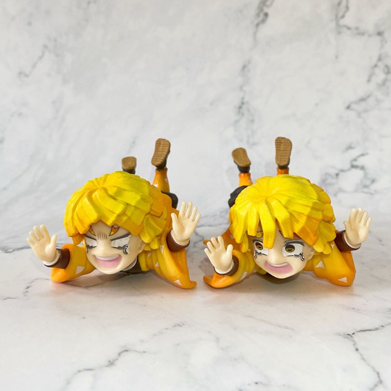 2pcsDemon Slayer Agatsuma Zenitsu Cute Figure Kimetsu No Yaiba Children ...