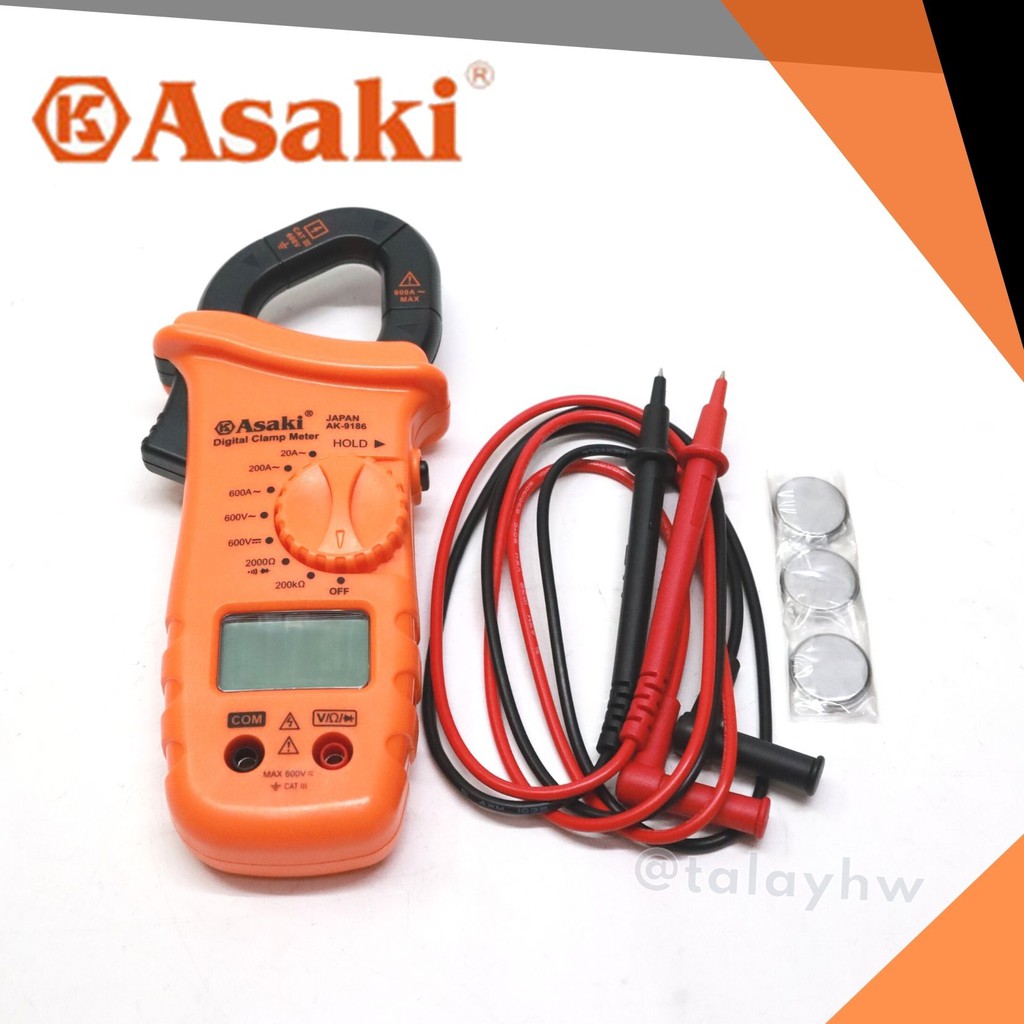 แคลมป์มิเตอร์ คลิปแอมป์ Digital รุ่น AK-9186 ASAKI | Shopee Thailand