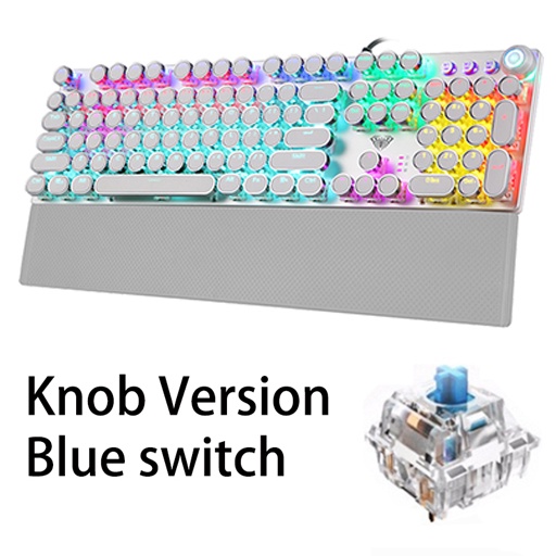 AULA white mechanical Keyboard 104 keys Backlit Gaming Keyboards for ...