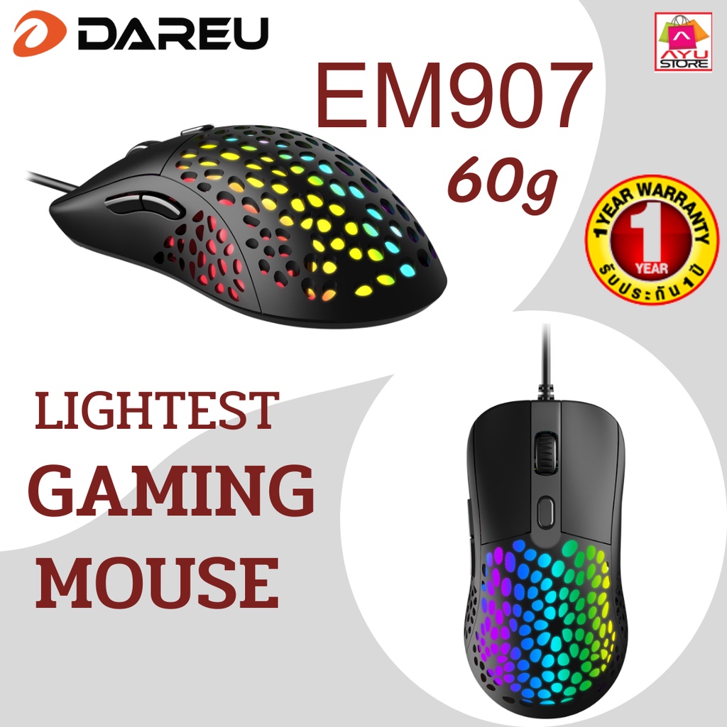 Dareu Mouse รุ่น EM907 (สำหรับเล่นเกมส์) รับประกัน 1 ปี | Shopee Thailand