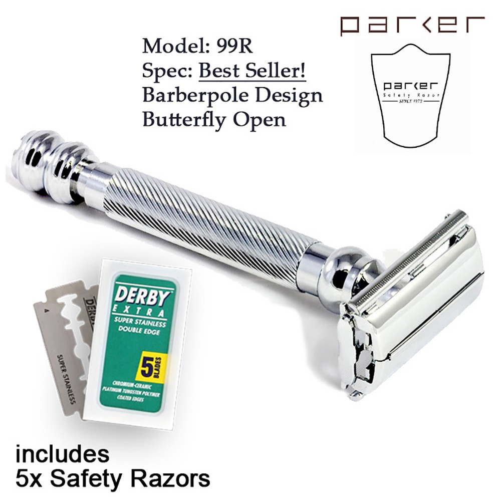 Parker 99R Barberpole Butterfly Open Double Edge Safety Razor | Shopee ...